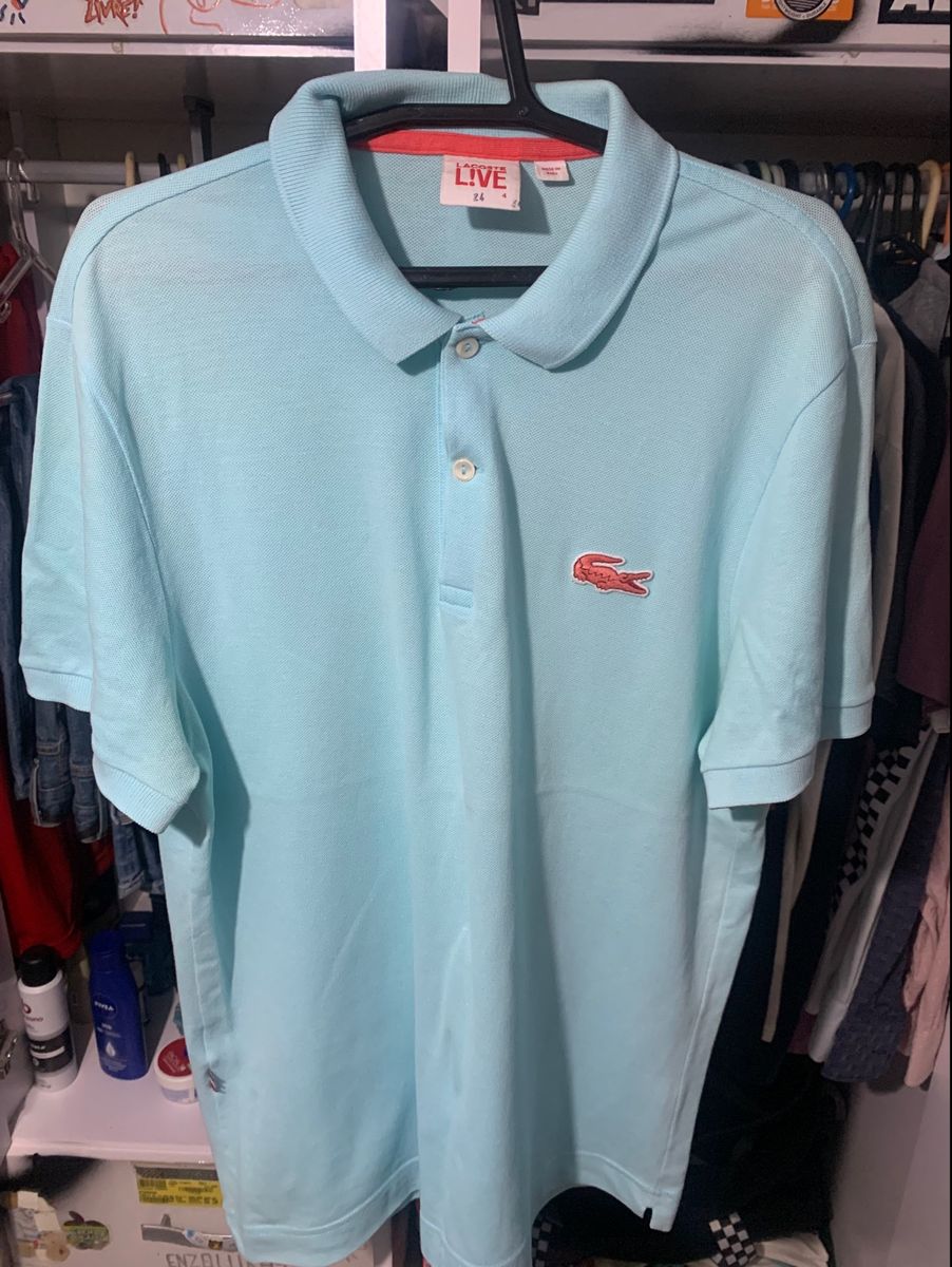 Polo Lacoste Azul Bebê | Camiseta Masculina Lacoste Usado 86160787 | enjoei