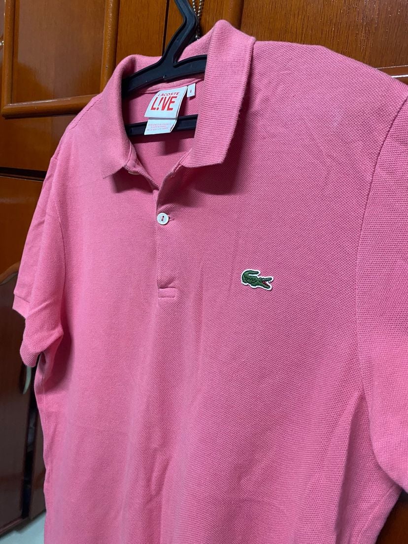 Polo Lacoste Live Rosa | Camiseta Masculina Lacoste Usado 87105754 | enjoei