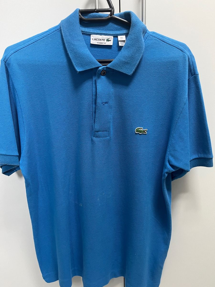 Polo Lacoste Original Azul Céu | Camiseta Masculina Lacoste Usado ...