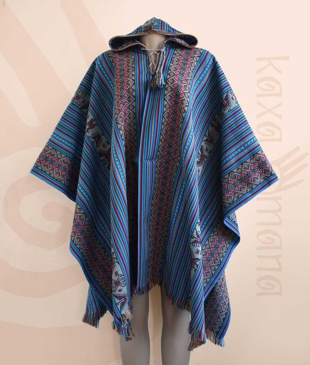 Poncho Andino Peru Lima Cusco Machu Picchu Hippie Unissex Puag001-23 ...