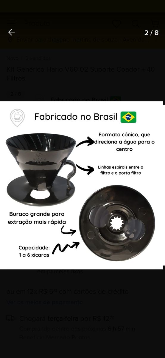 Porta Filtro V60 02 Waals Cores Variadas | Móvel p/ Casa Waals Nunca ...