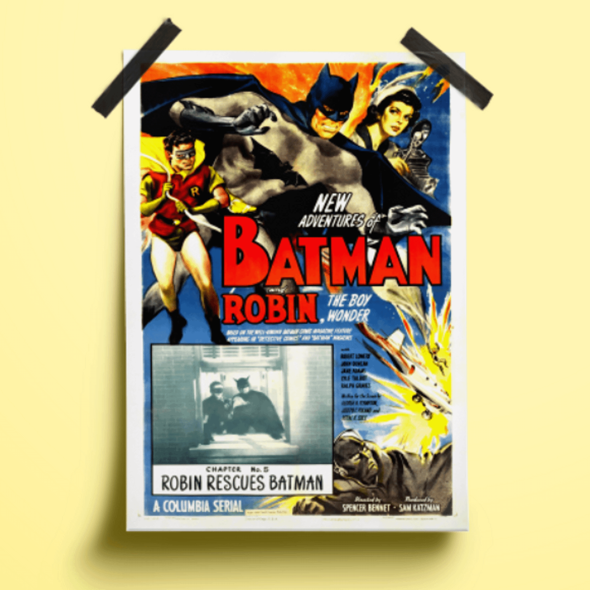 Pôster Ilustrativo Vintage | Batman e Robin Comics | Item de Decoração ...