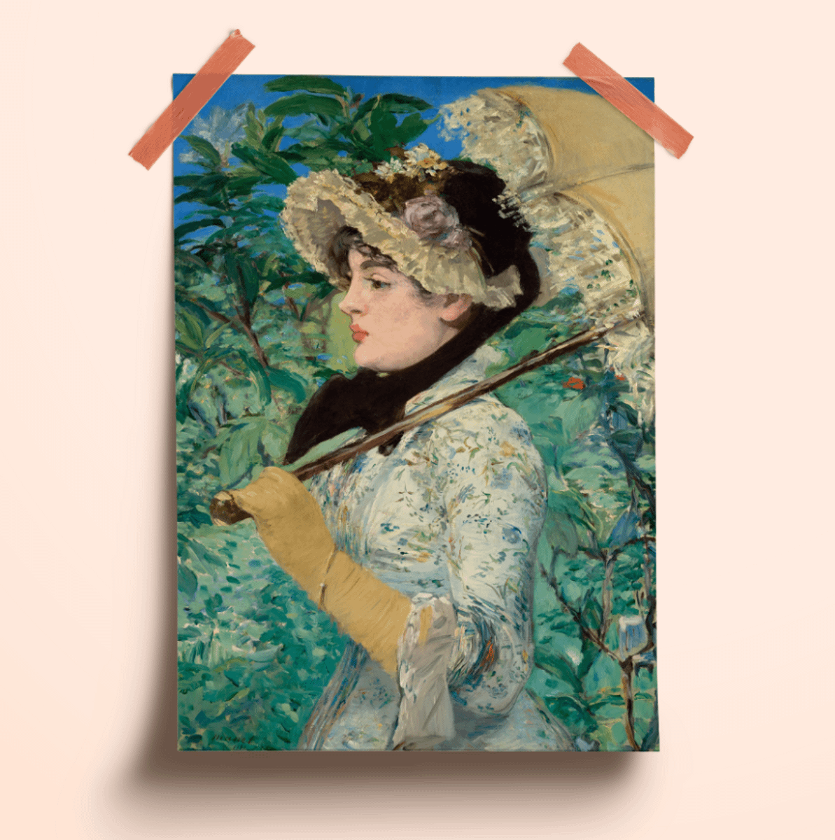 Pôster Ilustrativo Vintage | Jeanne Spring | 1881 | Edouard Manet ...