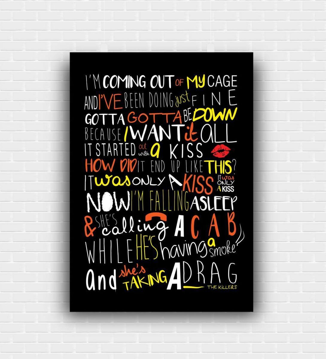 Pôster Mr. Brightside | The Killers | Item de Decoração Pana Poo Nunca ...