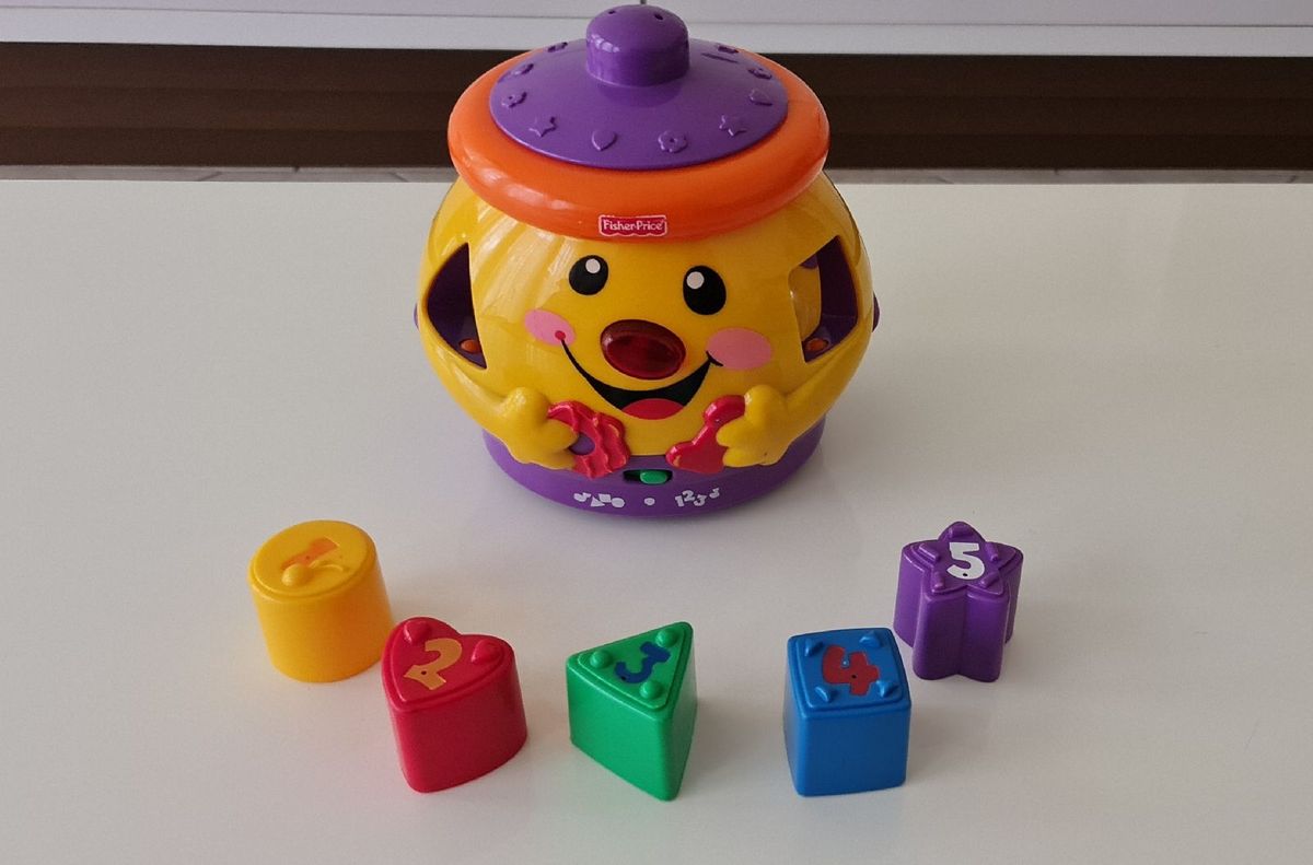 Pote de Biscoitos Formas e Números Fischer Price Tudo Funcionando ...