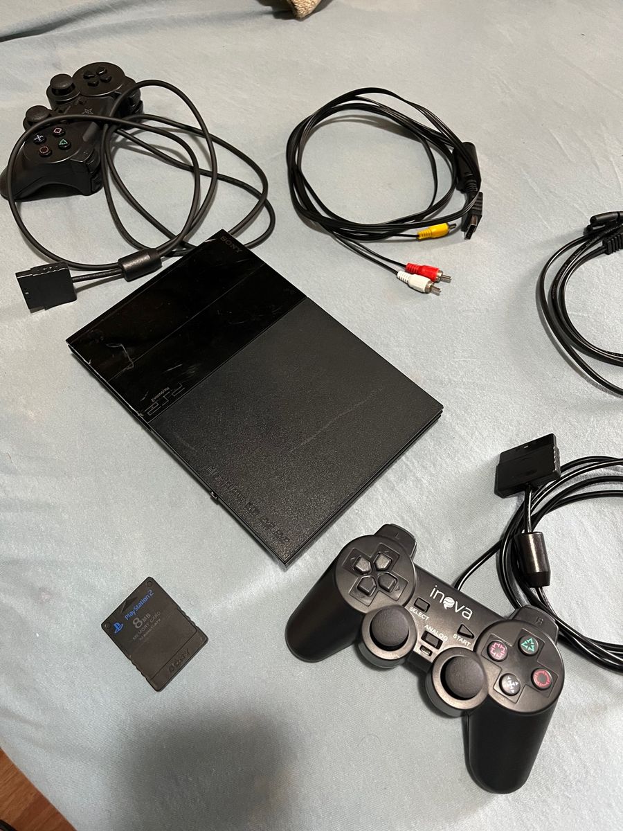 Ps2 Slim Completo com 2 Controles e Jogos | Console de Videogame Sony ...
