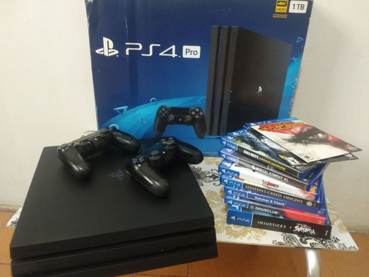 Ps4 Pro 1 Tb Completo | Console de Videogame Sony Usado 83504908 | enjoei
