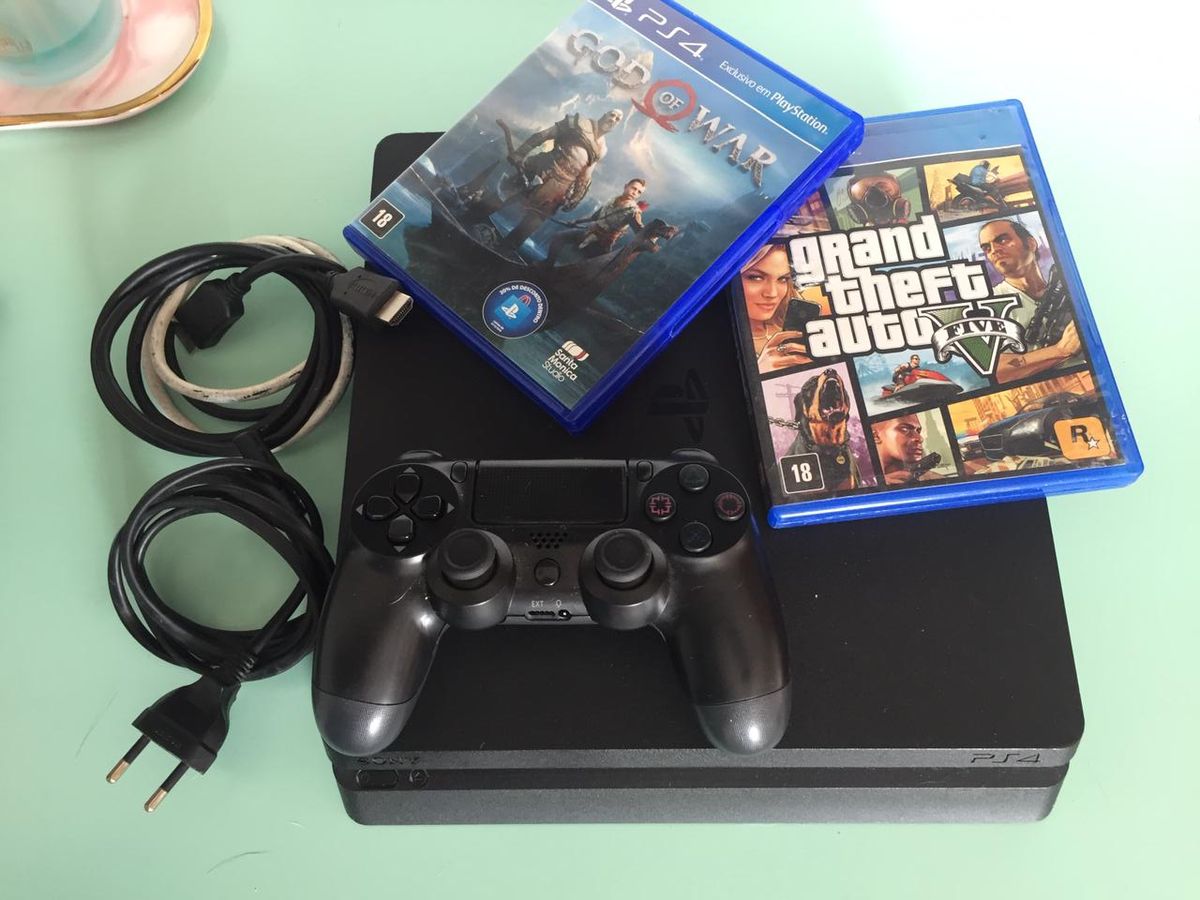 Ps4 Slim 1tb + God Of War + Gta V + Controle + Chave Mini Torx T8 | Playstation 4 em Ótimo ...