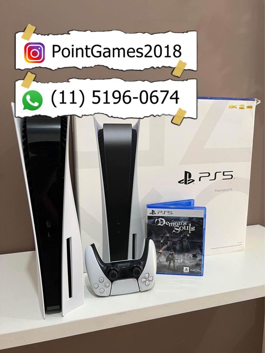 Ps5 Playstation 5 825gb Hd + 1 Controle + Jogos | Console de Videogame ...