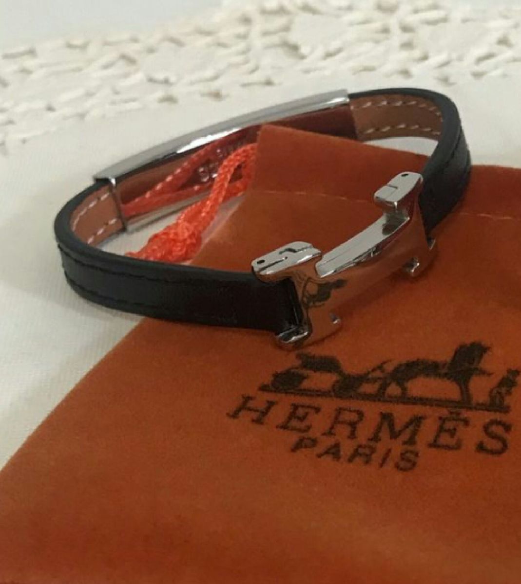 Pulseira de Couro Hermès | Bijuteria Feminina Hermès Nunca Usado ...