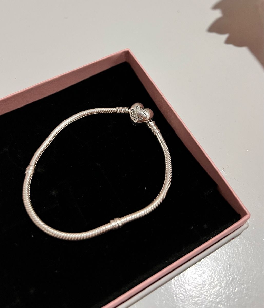 Pulseira Fecho Coração Pandora Tam 18cm, Peça Original e Utilizada ...