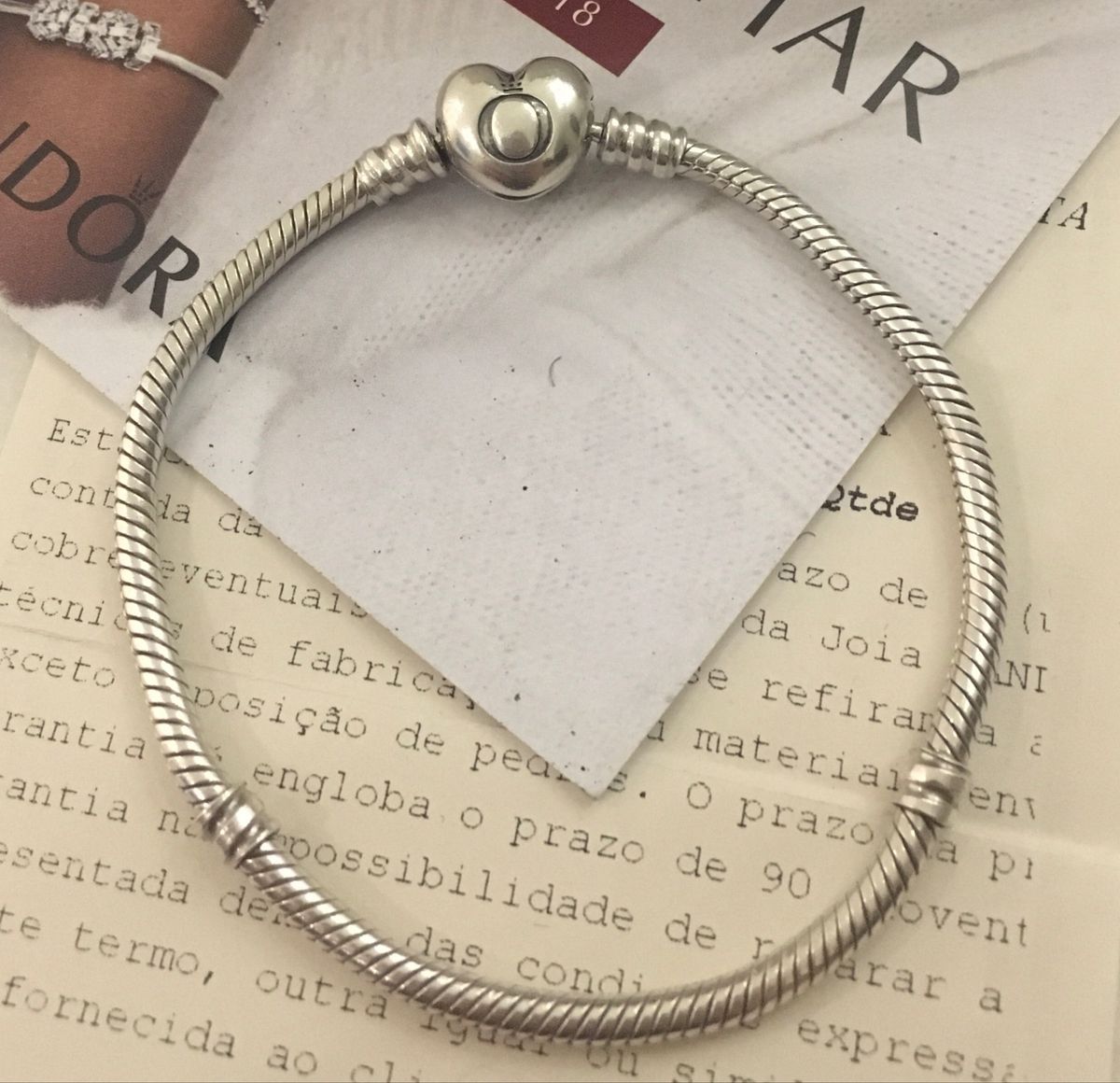 Pulseira Pandora Original Fecho Coração | Jóia Feminina Pandora Usado ...