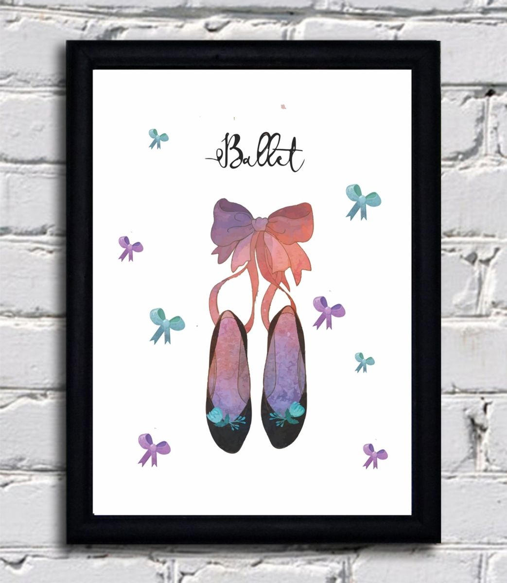 Quadro Ballet Sapatilha Item De Decoração Moldposter Nunca Usado