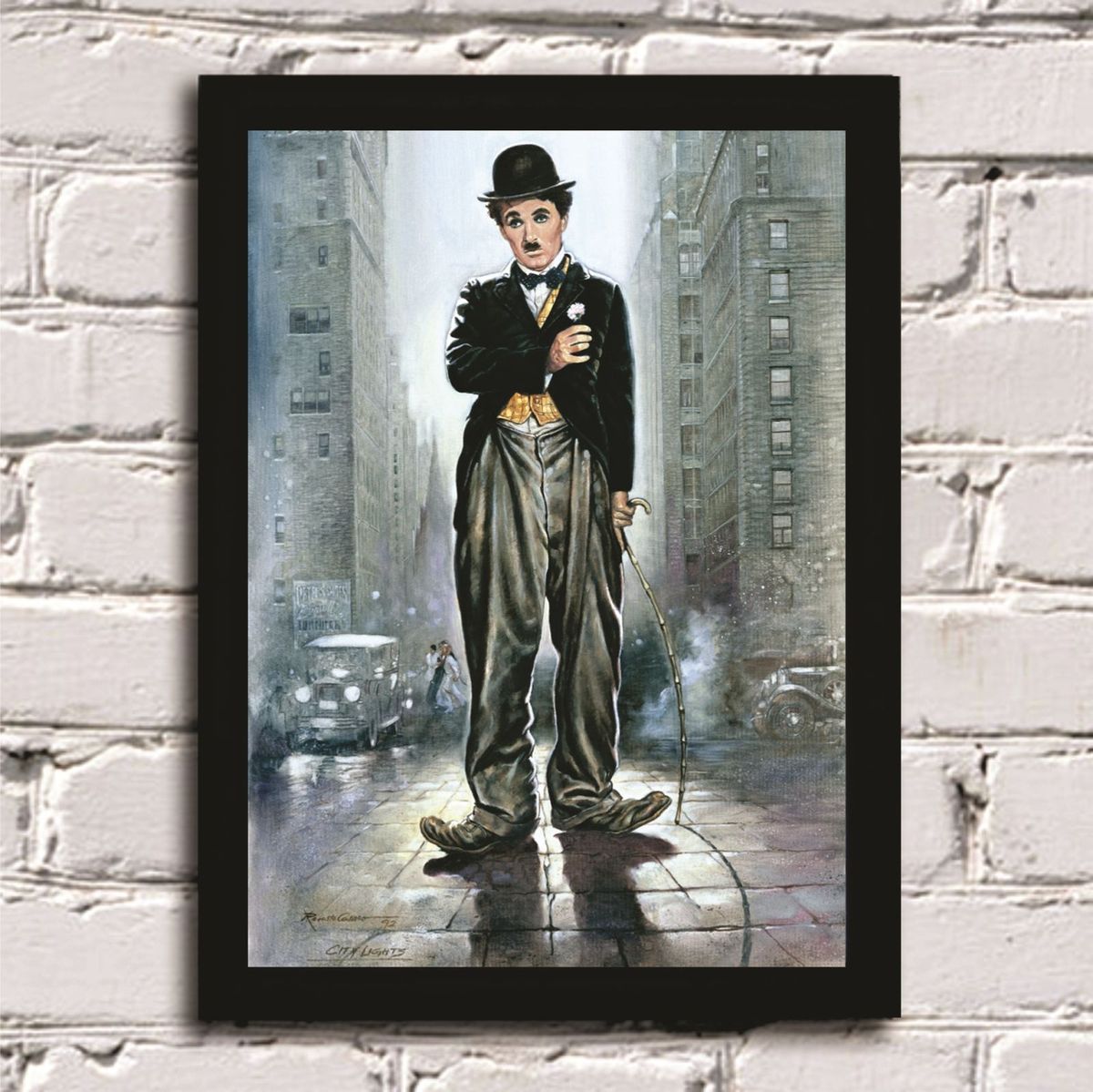 Quadro Charlie Chaplin Item De Decoração Moldposter Nunca Usado