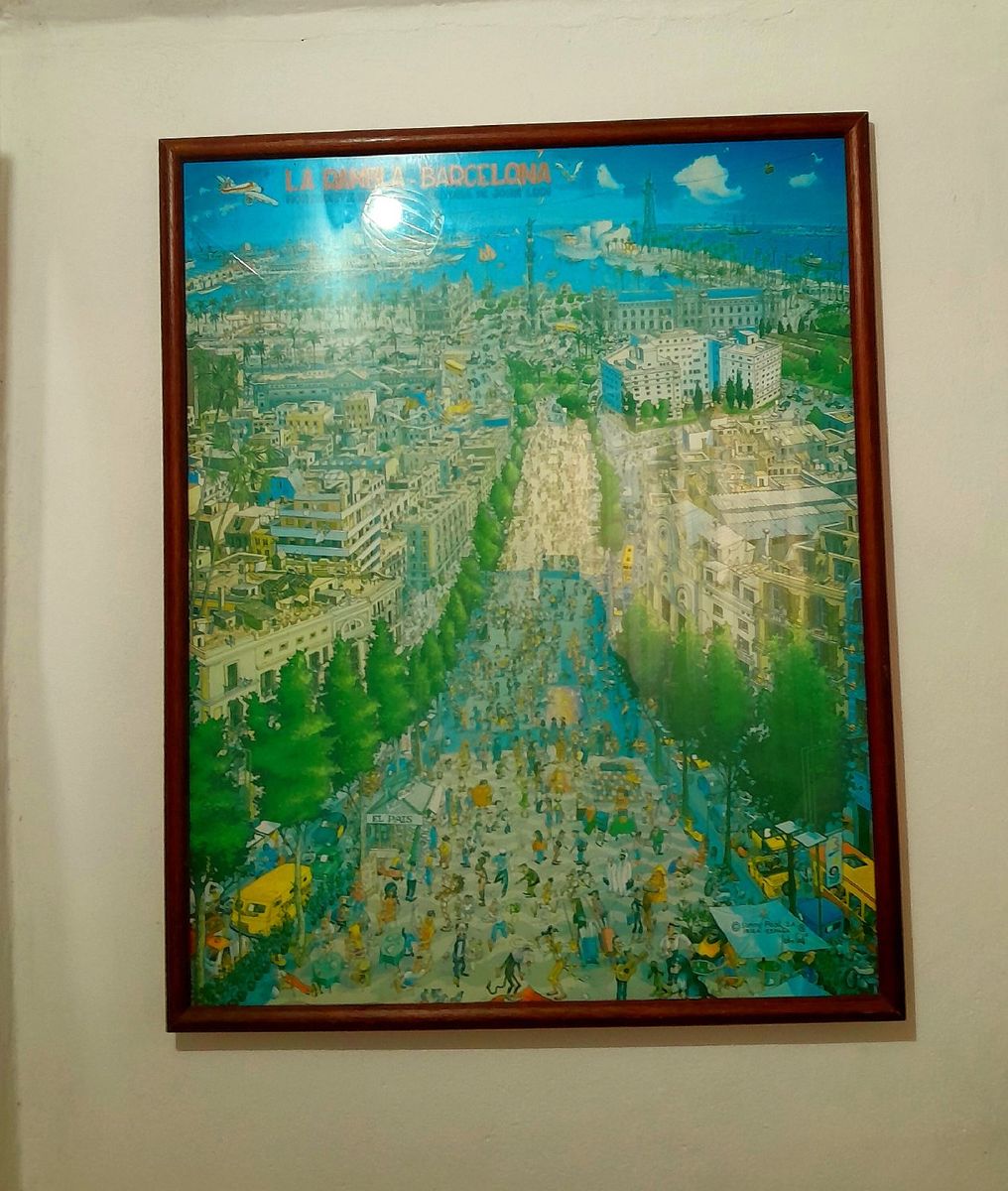 Quadro Espanhol La Rambla_barcelona do Artista John Lodi | Cacareco ...
