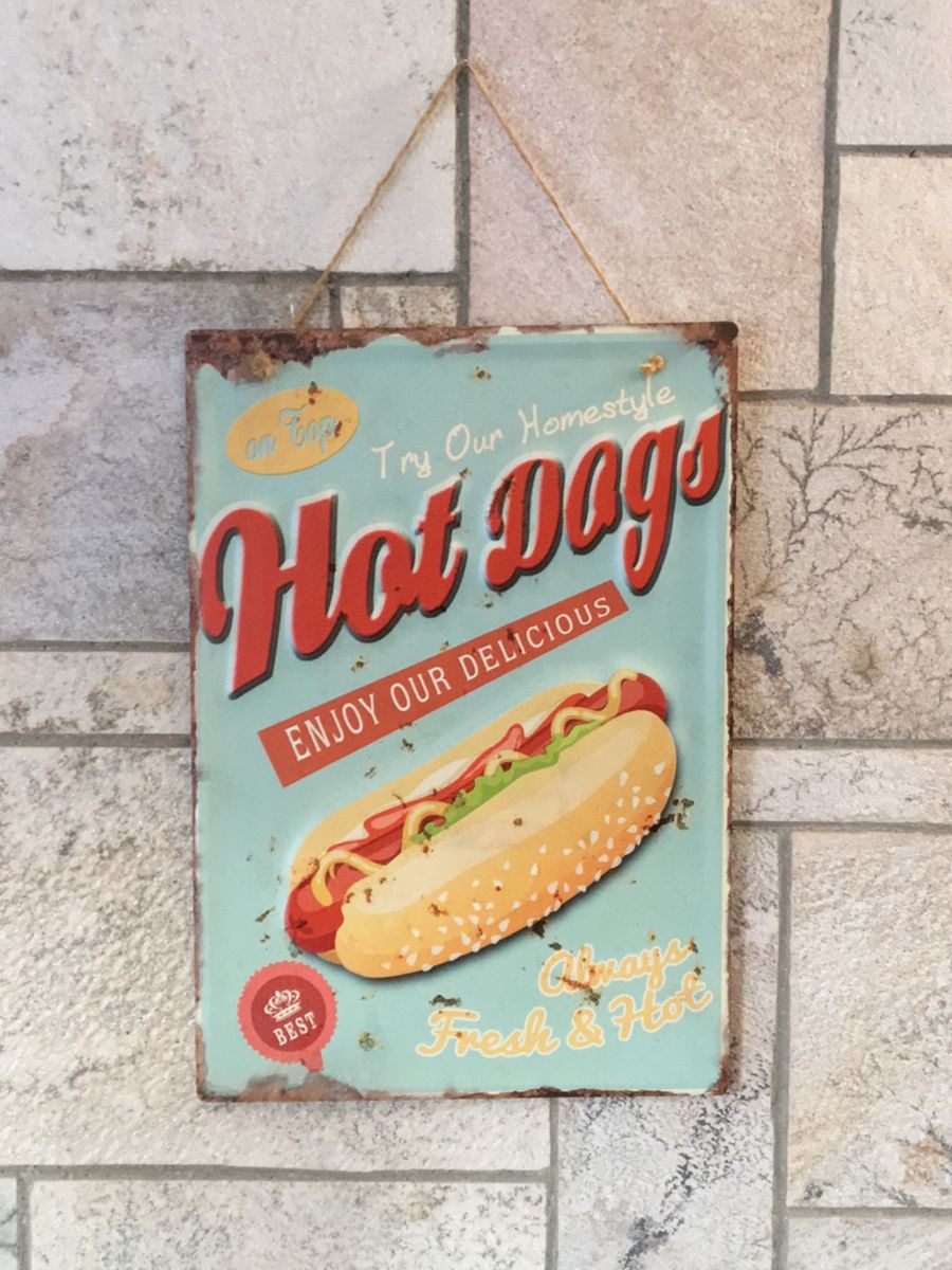 Quadro Metal Hot Dog | Item de Decoração Nunca Usado 60967330 | enjoei