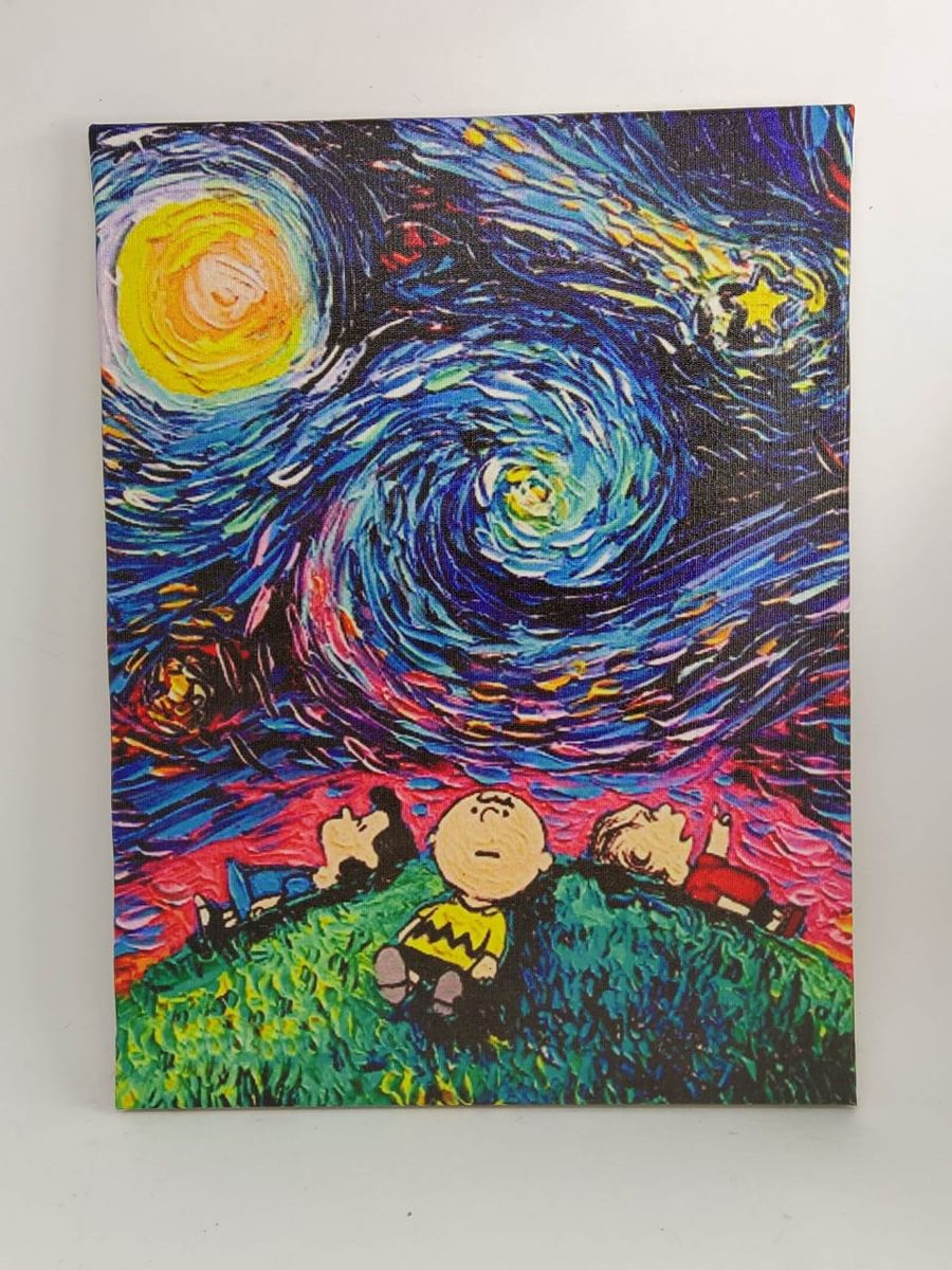 Quadro Peanuts Van Gogh Impresso em Tela de Pintura 30x40 Cm | Item de ...