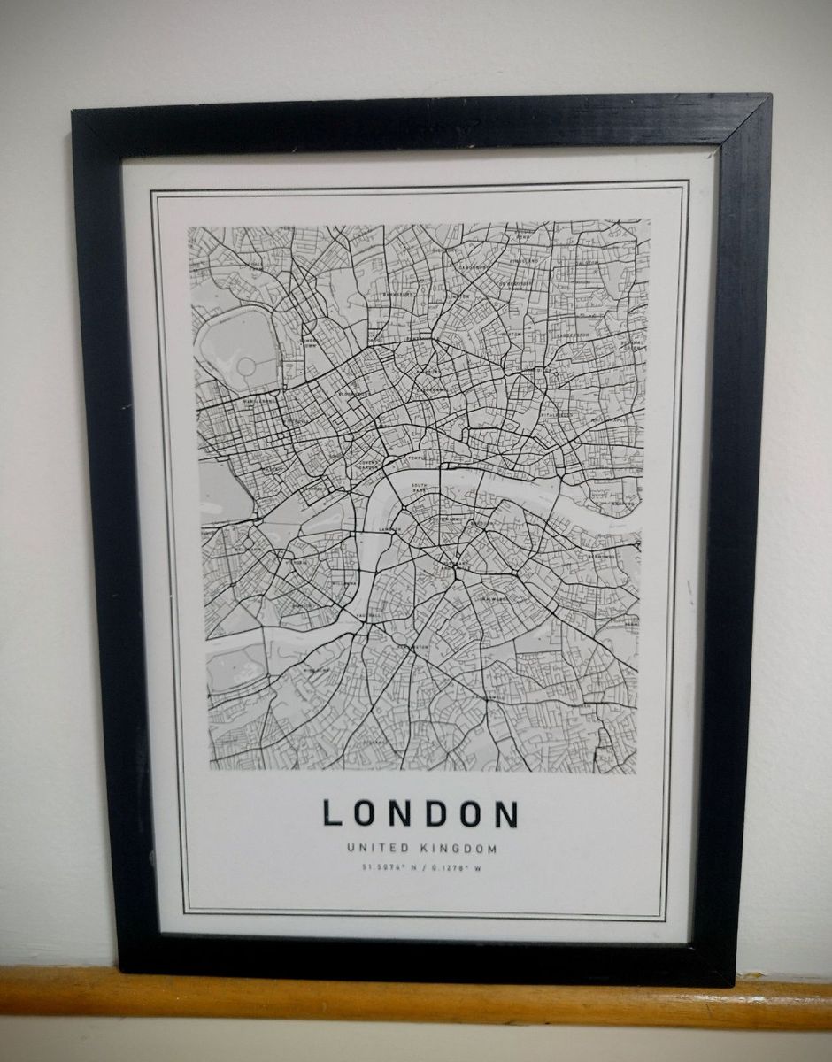 Quadro Road Map London | Item de Decoração Tok Stok Nunca Usado ...
