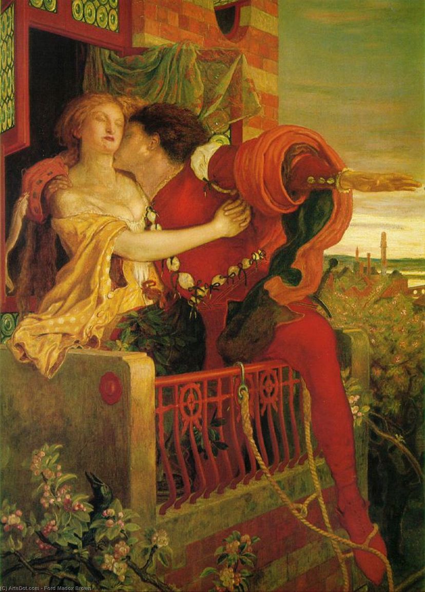 Quadro - Título: Romeu e Julieta - Autor: Ford Madox Brown - França ...