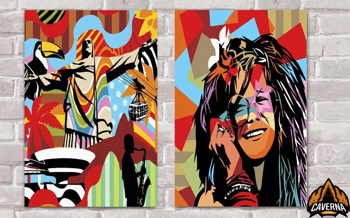 Quadros Coloridos Janis Joplin Rio de Janeiro Cristo Redentor | Item de ...