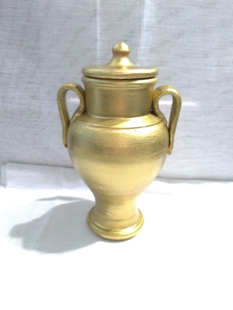 Quartinha Dourada De Barro Item De Decoração Nunca Usado 69572669