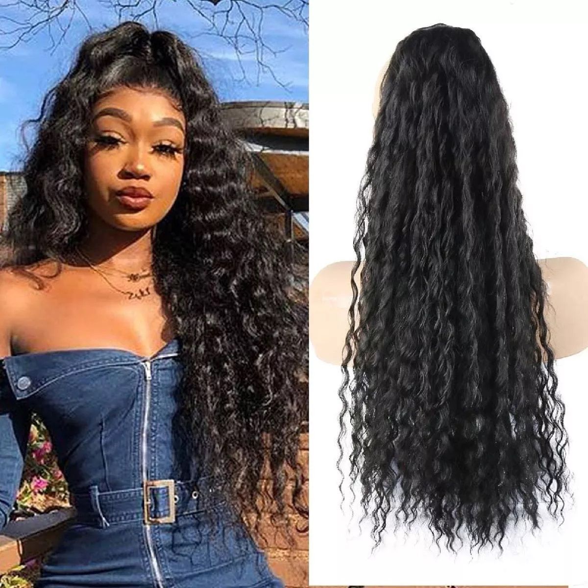 Rabo de Cavalo Afro Preto | Produto p/ Cabelos Feminino Nunca Usado ...