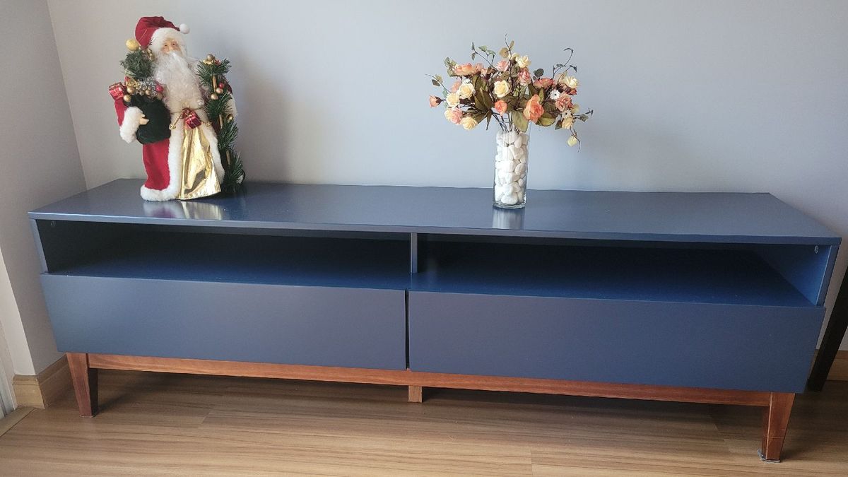 Rack para Sala, Cor Azul Petróleo, para Tv de até 55 Polegadas | Rack ...
