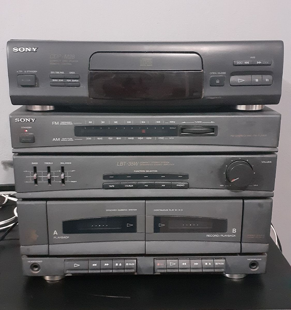 Rádio Sony Lbt-35w + Cd Player Cdp-m28 Pefeito!!! | Item de Música Sony ...