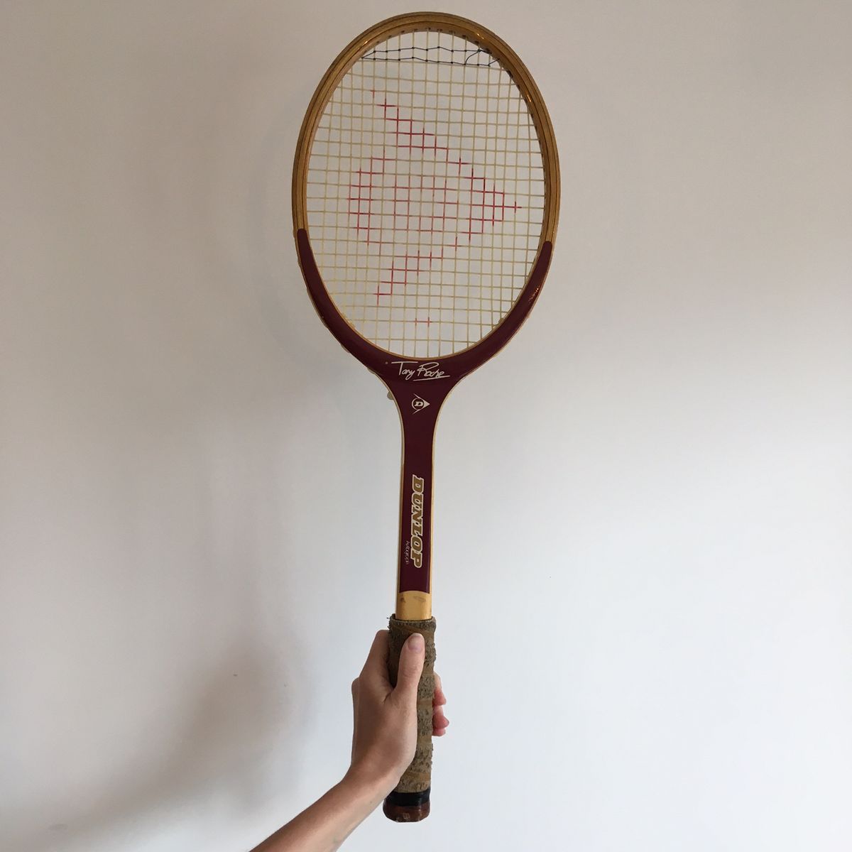 Raquete de Tênis Antiga em Madeira Vintage Dunlop Tony Roche com Capa ...