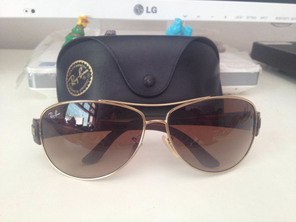 Ray-ban Rb 3467 Aviador Dourado | Óculos Feminino Ray Ban Usado ...