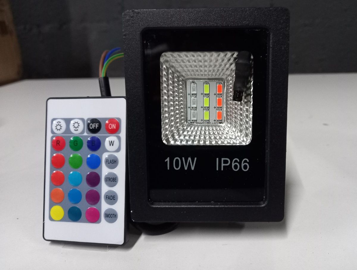 Refletor Led Rgb 10w Holofote Microled Smd | Móvel p/ Iluminação Nunca ...