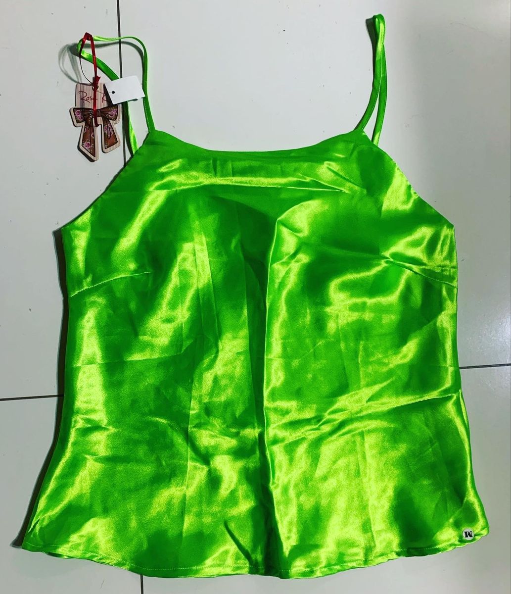 Regata em Cetim M | Blusa Feminina Rosa K Nunca Usado 80881742 | enjoei