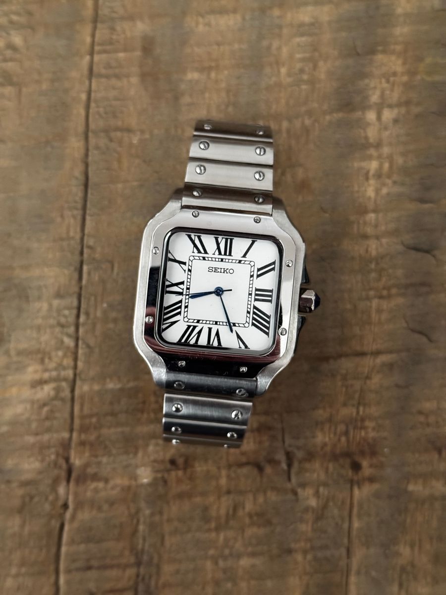 Relógio Automático Seiko Santos (mod Cartier Santos) | Relógio ...