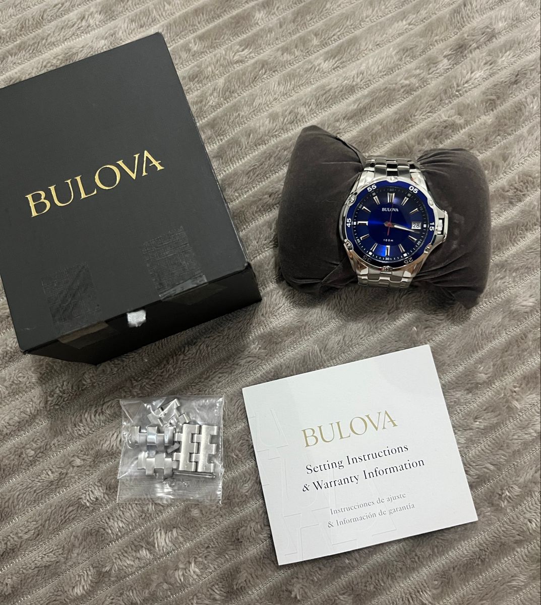 Relógio Bulova Masculino 98b297 Mostrador Azul | Relógio Masculino ...