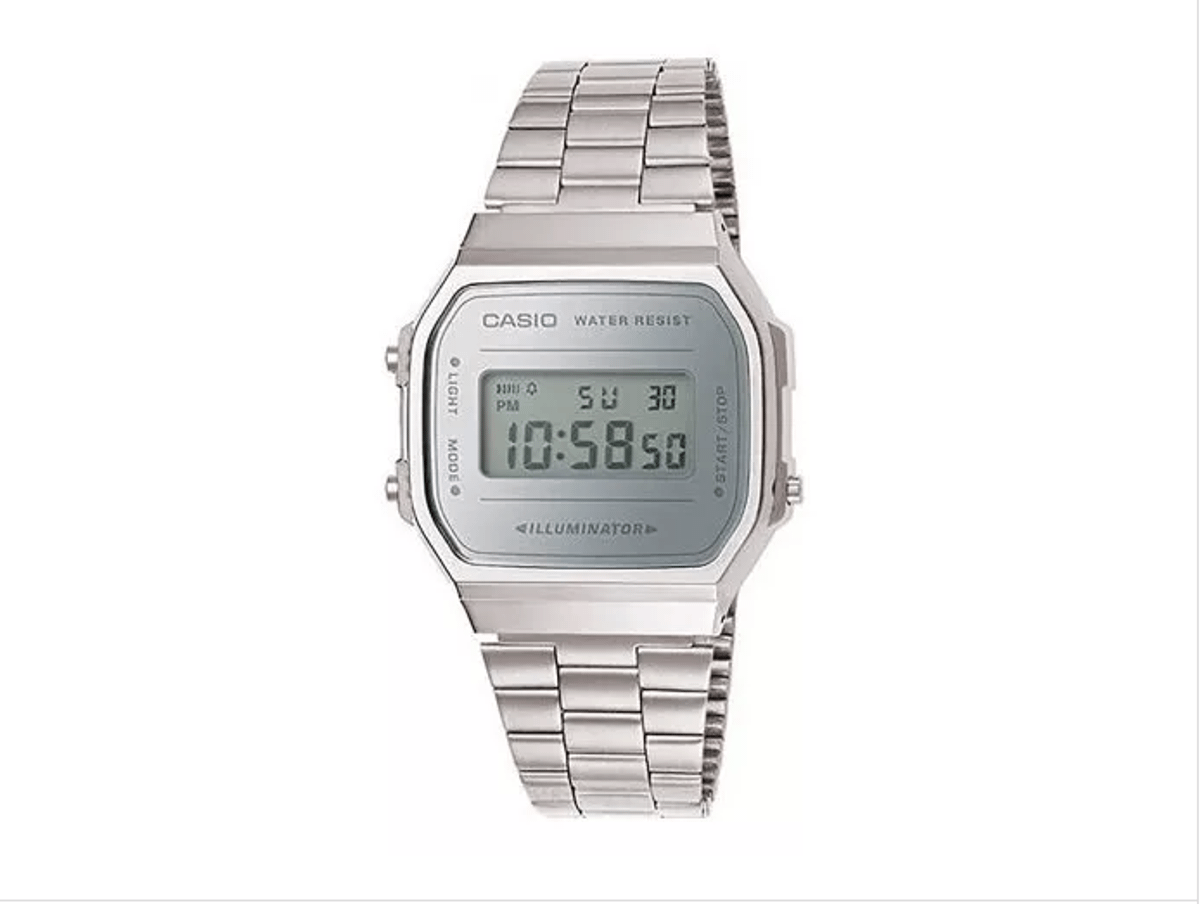 Relogio Casio Wr de Pulso Prata Fundo Prata Ouro Gold 50% de Desconto ...