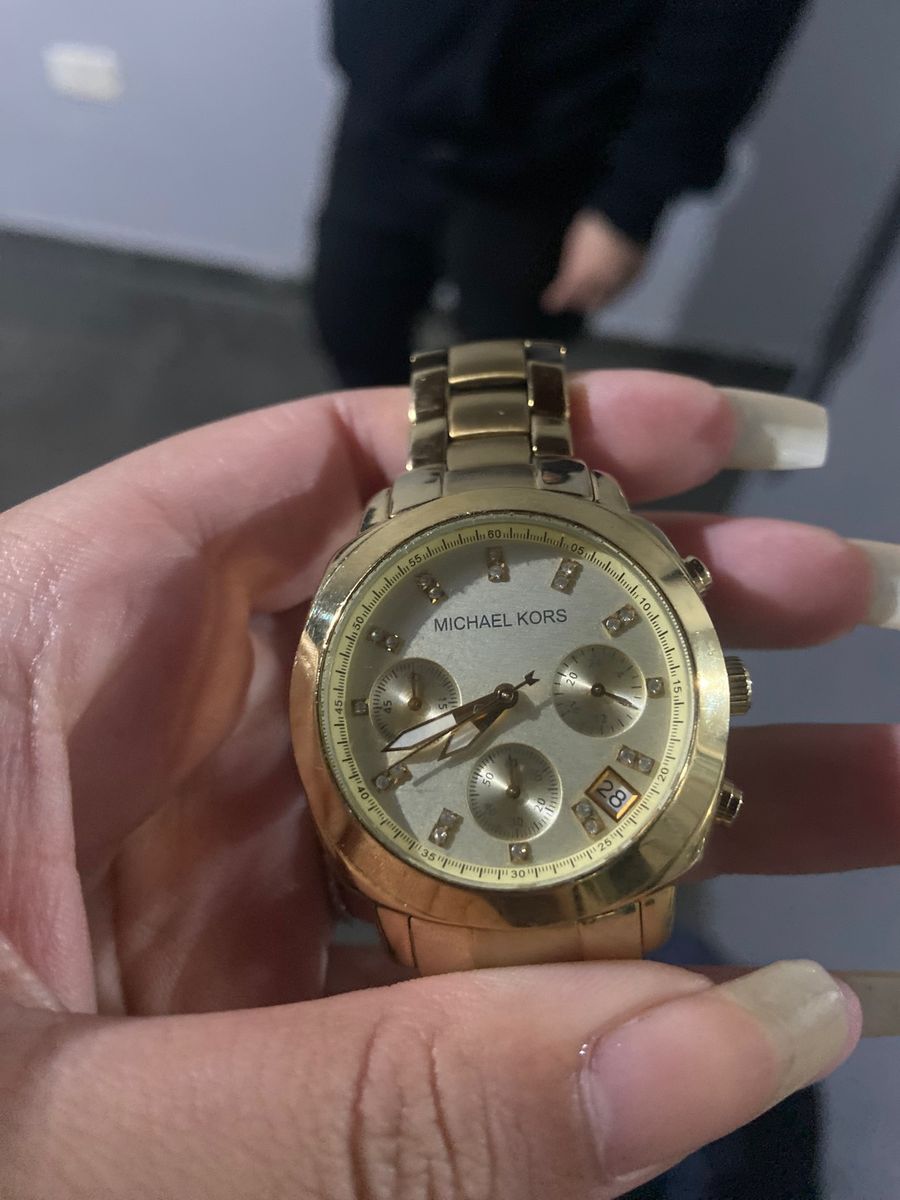 Relógio de Pulso Michael Corria de Aço Cor Ouro Original | Relógio ...