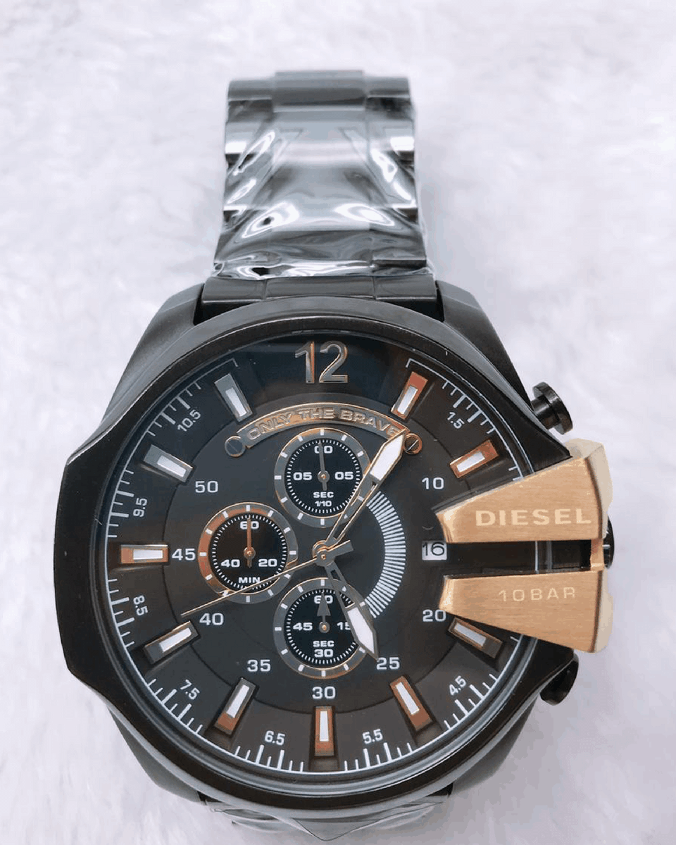 Relógio Diesel 10 Bar Aço Preto e Rosê - com Todos Os Documentos ...