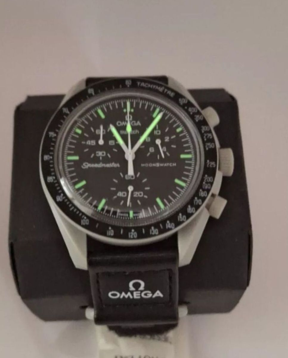 Relógio Edição Especial Collab Ômega X Swatch - Mission To Moon ... Relógio Edição Especial Collab Ômega X Swatch - Mission To Moon ...