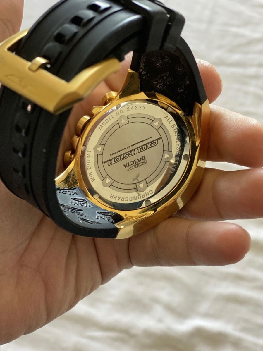 Relógio Invicta Excursion 24273 100% Original Banho 18k | Relógio Masculino Invicta Usado ...
