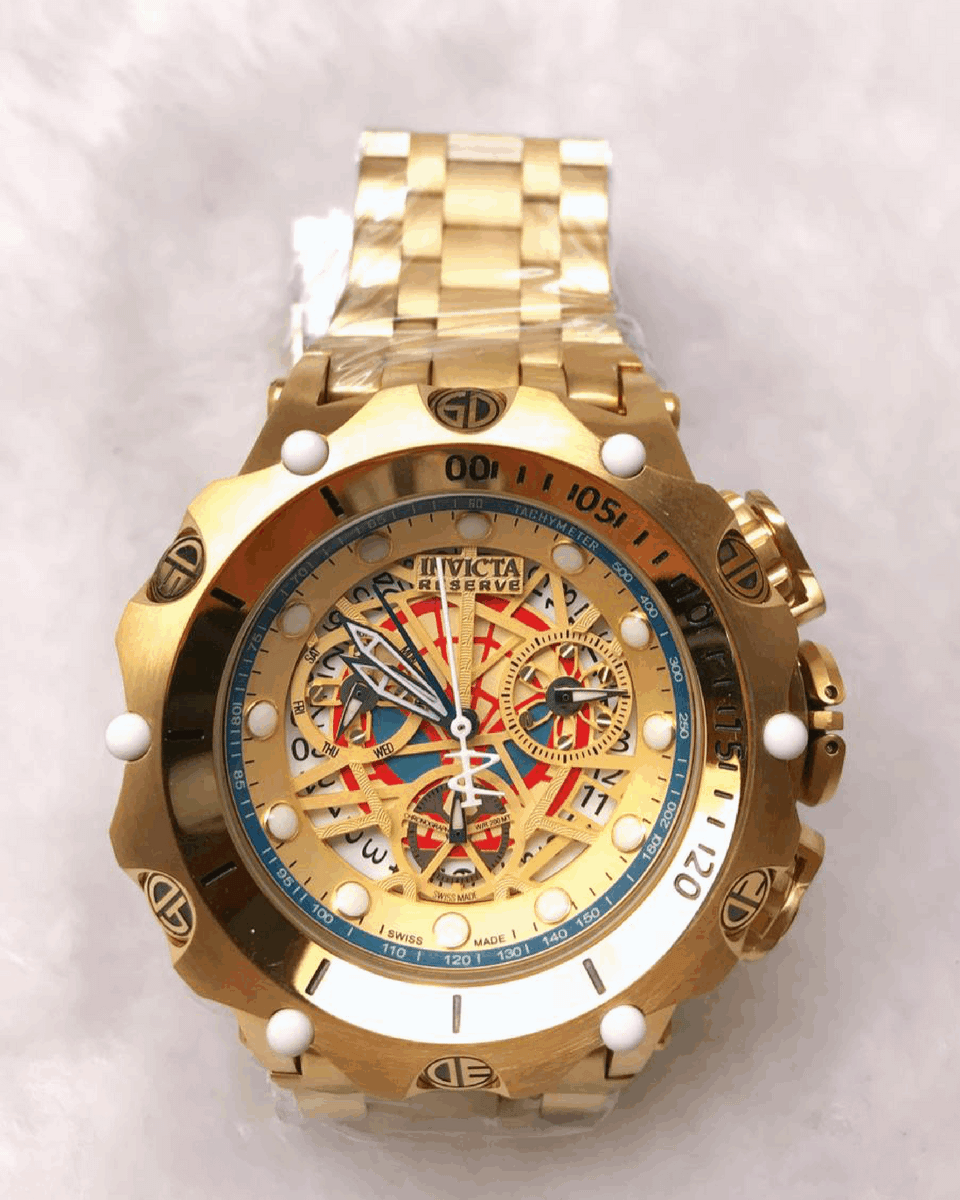Relógio Invicta Hybrid Venom Fundo Dourado - com Todos Os Documentos ...