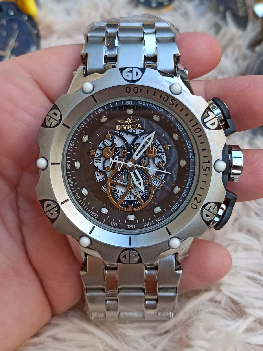 Relógio Invicta Masculino Skeleton Esqueleto Prata Preto Venom ...