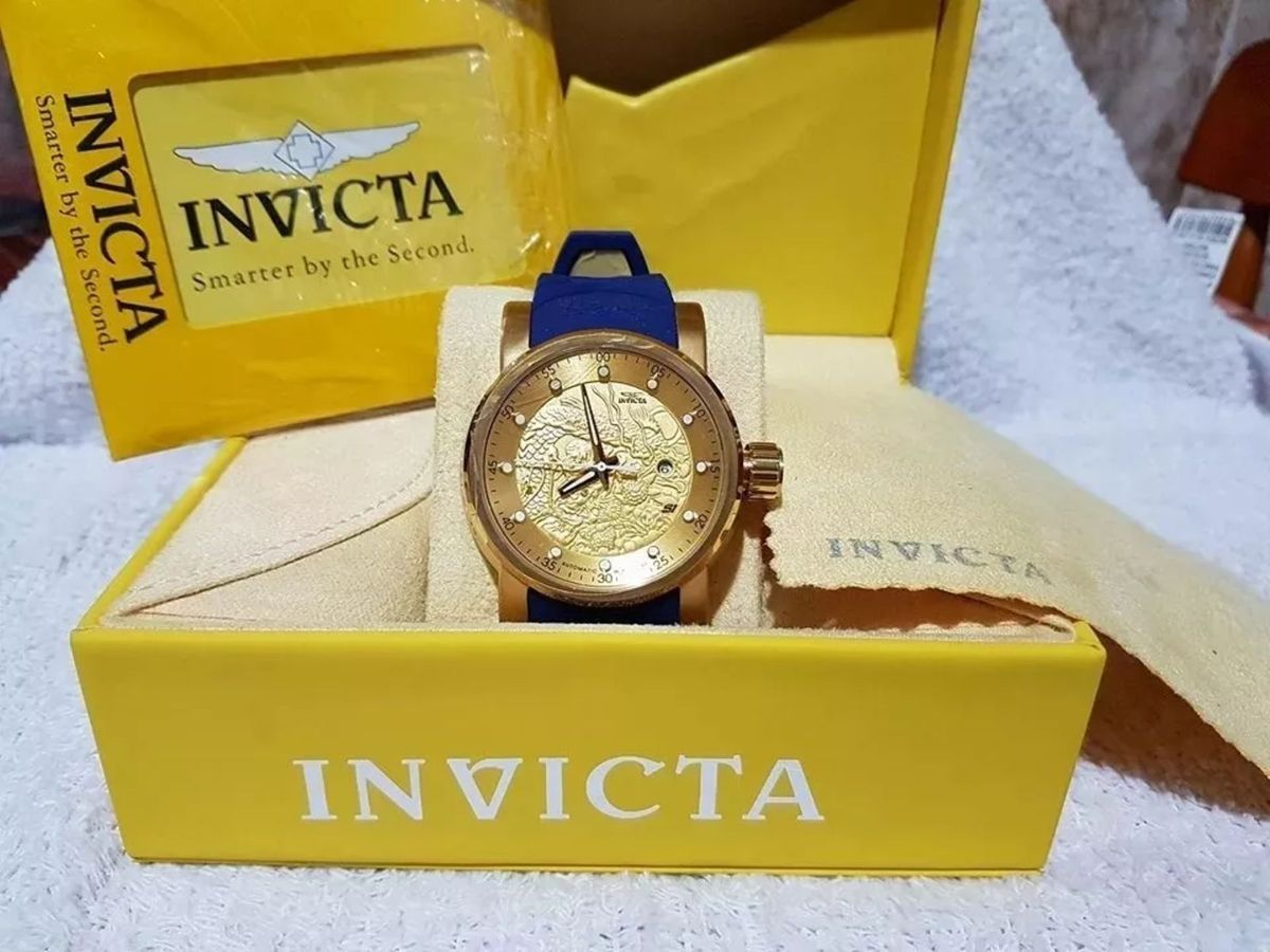 Relógio Invicta Rally Yakuza 18215 - Dourado com Azul | Relógio ...