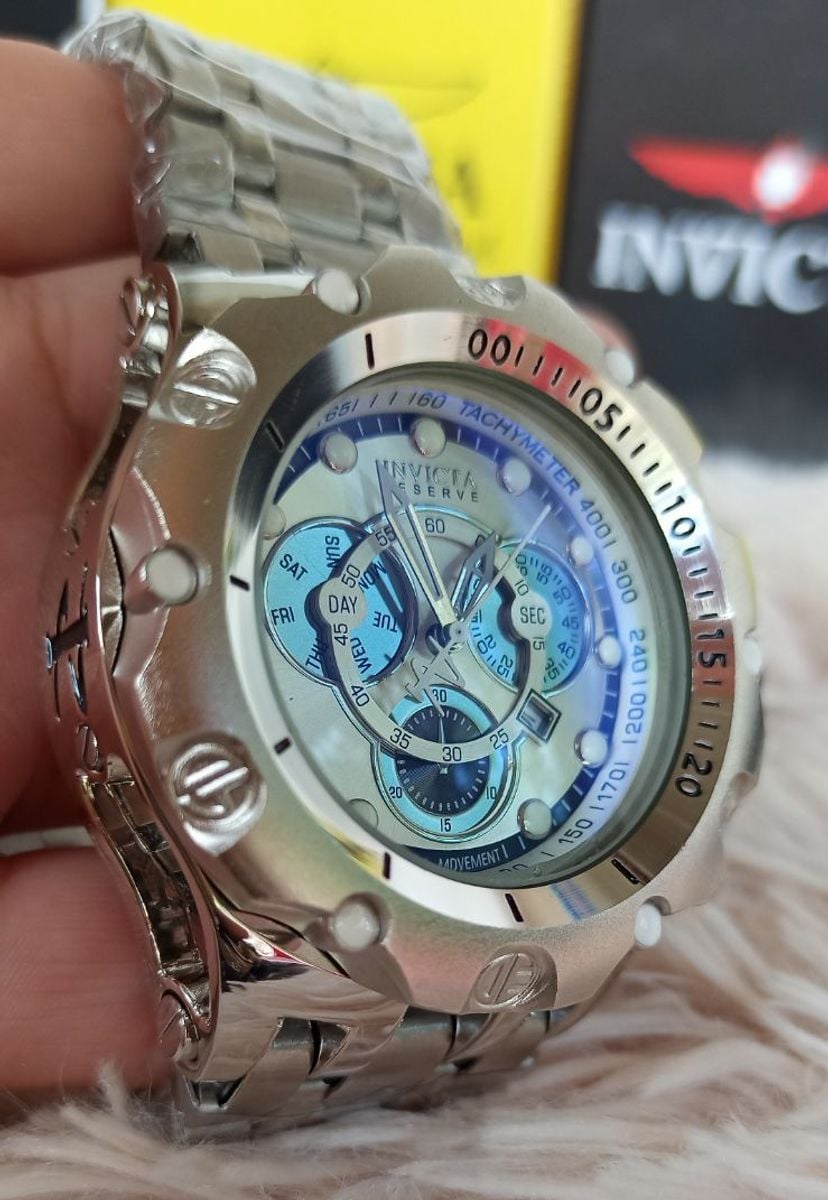 Relógio Masculino Invicta Reserve Venom Prata Cromado Hybrid Skeleton ...