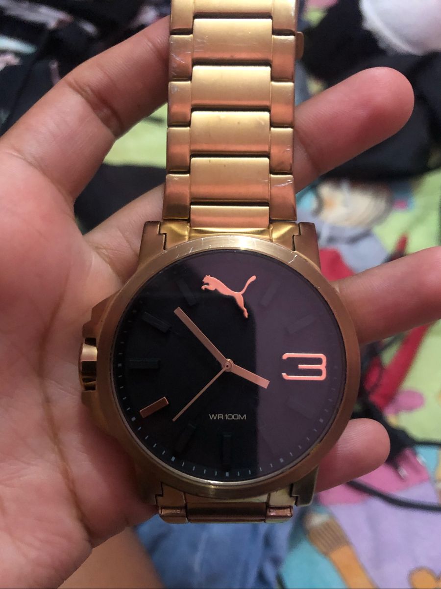 Relógio Puma Dourado Original | Relógio Masculino Puma Usado 72727203 ...