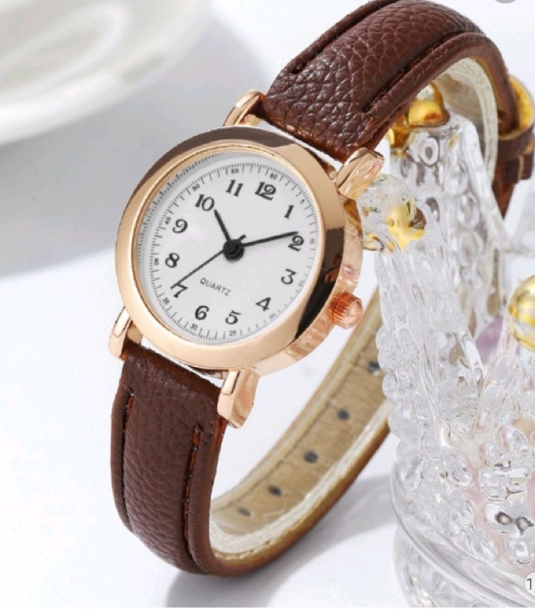 Relogio Quartzo Marron, Mini, Novo Pulseira de Couro, Belíssimo ...