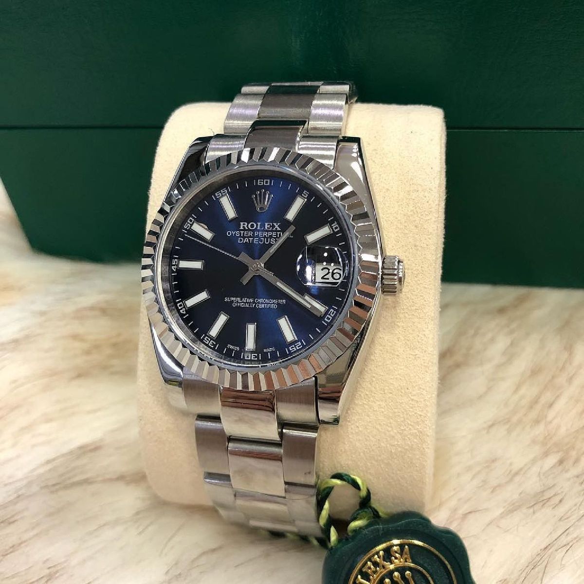 Relógio Rolex Datejust Prata com Azul | Relógio Masculino Nunca Usado ...