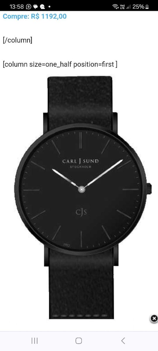 Relogio Slim Carl J Sund Luxo | Relógio Masculino Carl J Sund Nunca ...