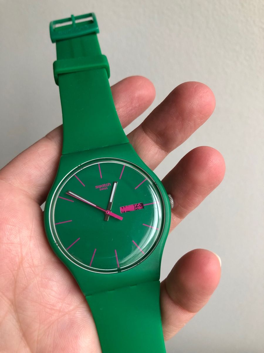 Relógio Swatch - Borracha Verde | Relógio Feminino Swatch Usado ...