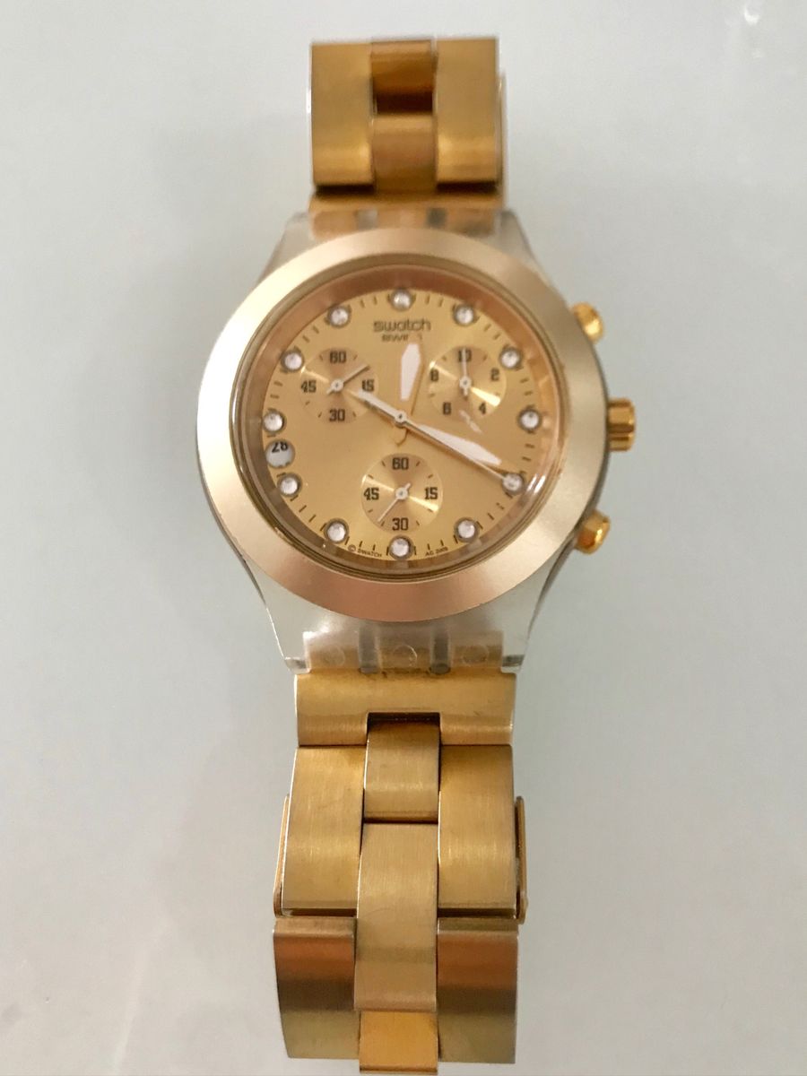 Relógio Swatch Full Blooded Dourado | Relógio Feminino Swatch Usado ...