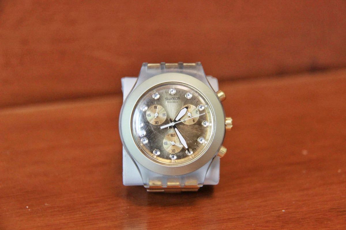 Relógio Swatch Original Dourado Irony Diaphane | Relógio Feminino ...